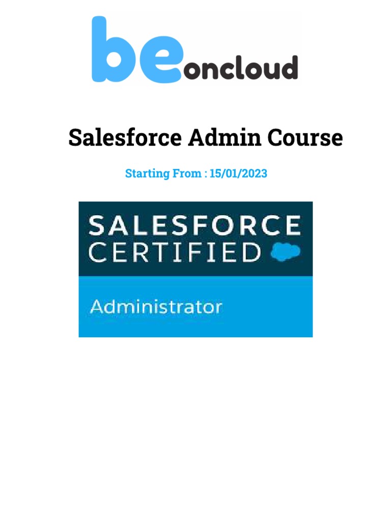 Salesforce Admin Course - Beoncloud | PDF