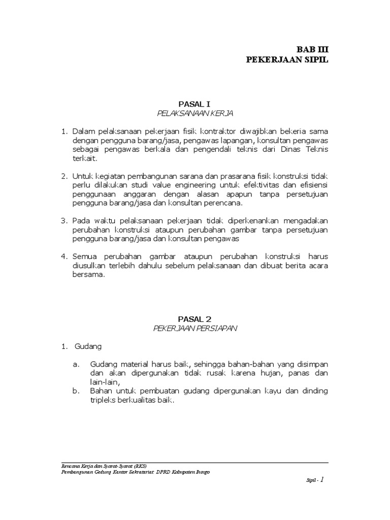 Bagian 3 Pekerjaan Sipil | PDF