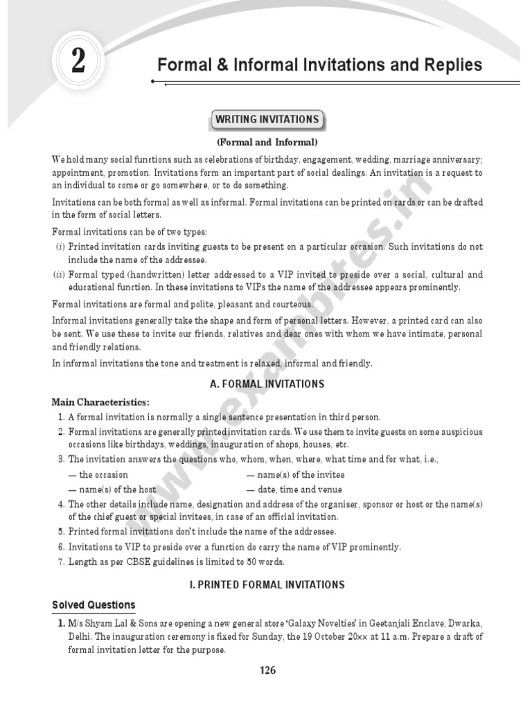 Informal Invitation To Attend A Meeting Invitation And Replies Class