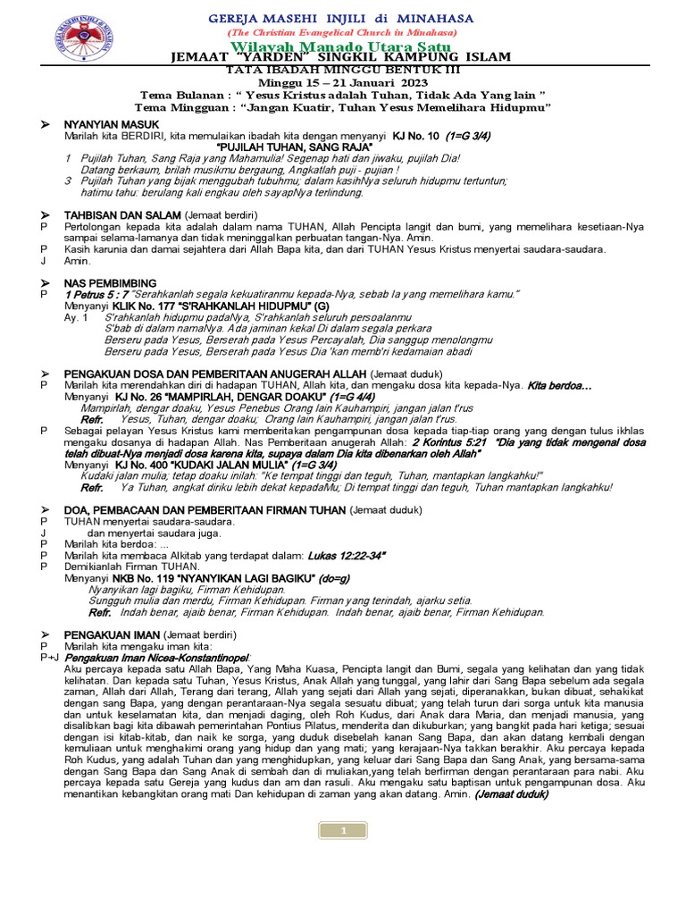 Tci Minggu Bentuk III - 15 Jan 23 | PDF