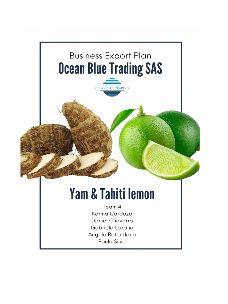 Export Plan for Yam and Tahiti Lemon | PDF | Market Segmentation ...