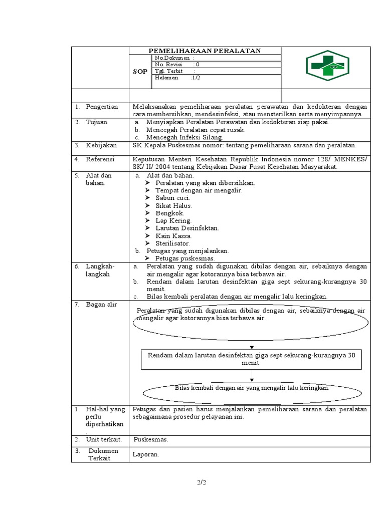 Sop Pemeliharaan Alat | PDF