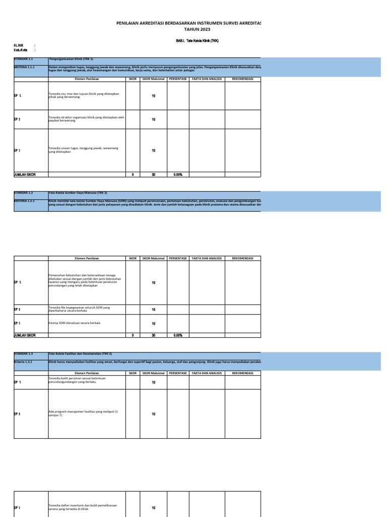 Form Self Assesmen Klinik (TKK, PMKP, PKP) 2023 | PDF