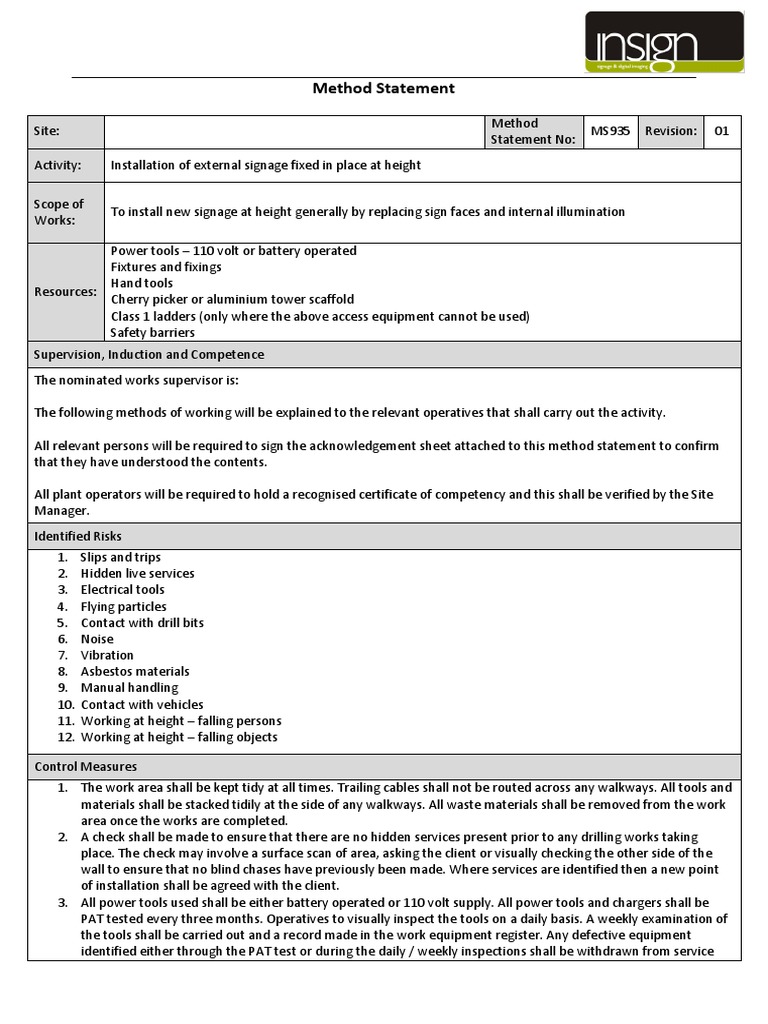 Installation of External Signage: A Methodical Approach to Working ...