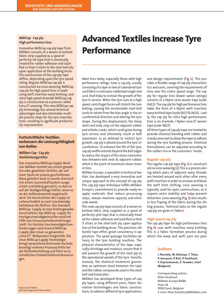 Milli Cap Ply - Tyre Cord Fabric | PDF | Tire | Textiles