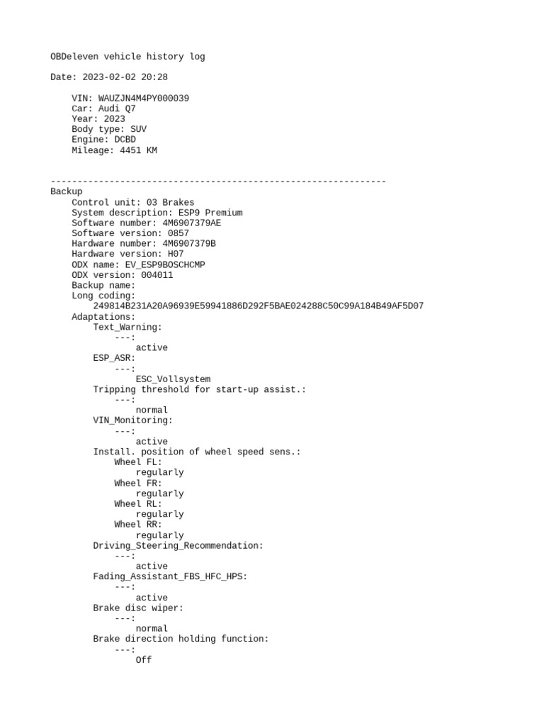 Q7 ParkPilot Button History | PDF | Steering | Liquefied Petroleum Gas