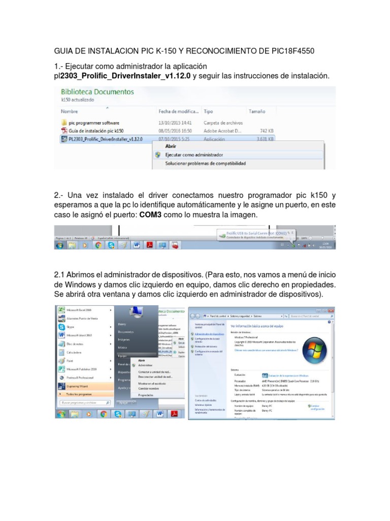 Guia de Instalacion Pic K-150 | PDF | Ventana (informática ...
