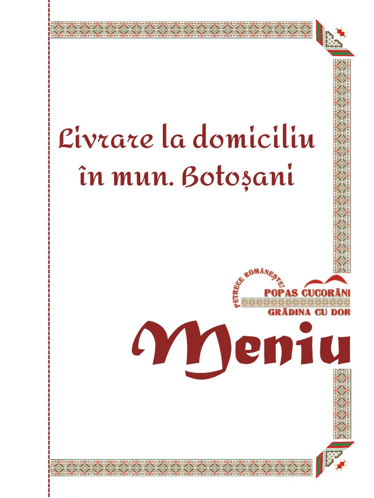 Meniu Popas Cucorani | PDF