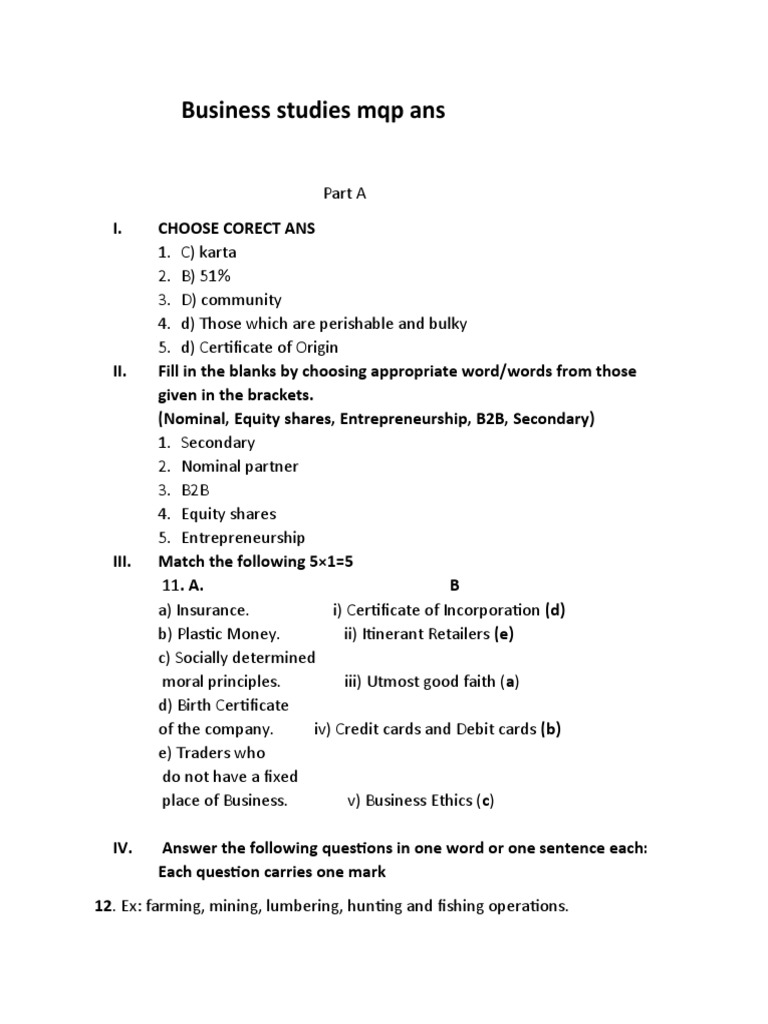 Bs MQP Ans | PDF | Insurance | Partnership