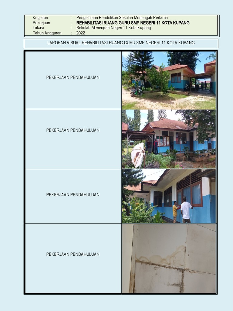 Laporan Progres (0 - 100%) Dokumentasi Rehab Ruang Guru | PDF