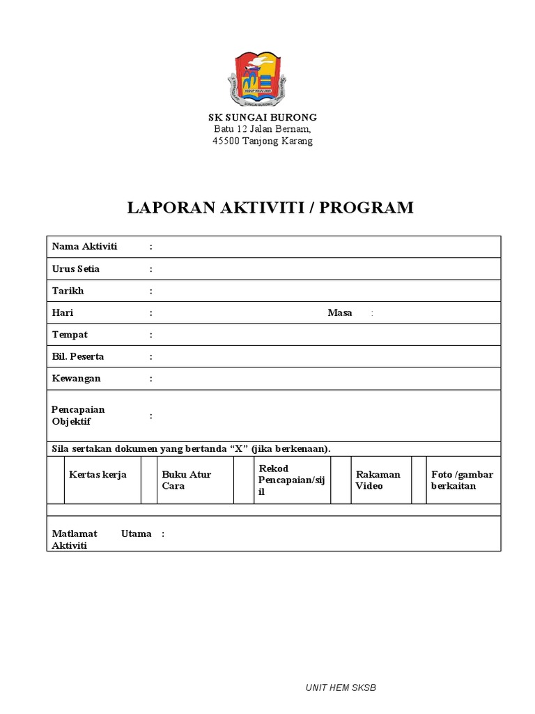 Laporan Aktiviti Unit Hem | PDF