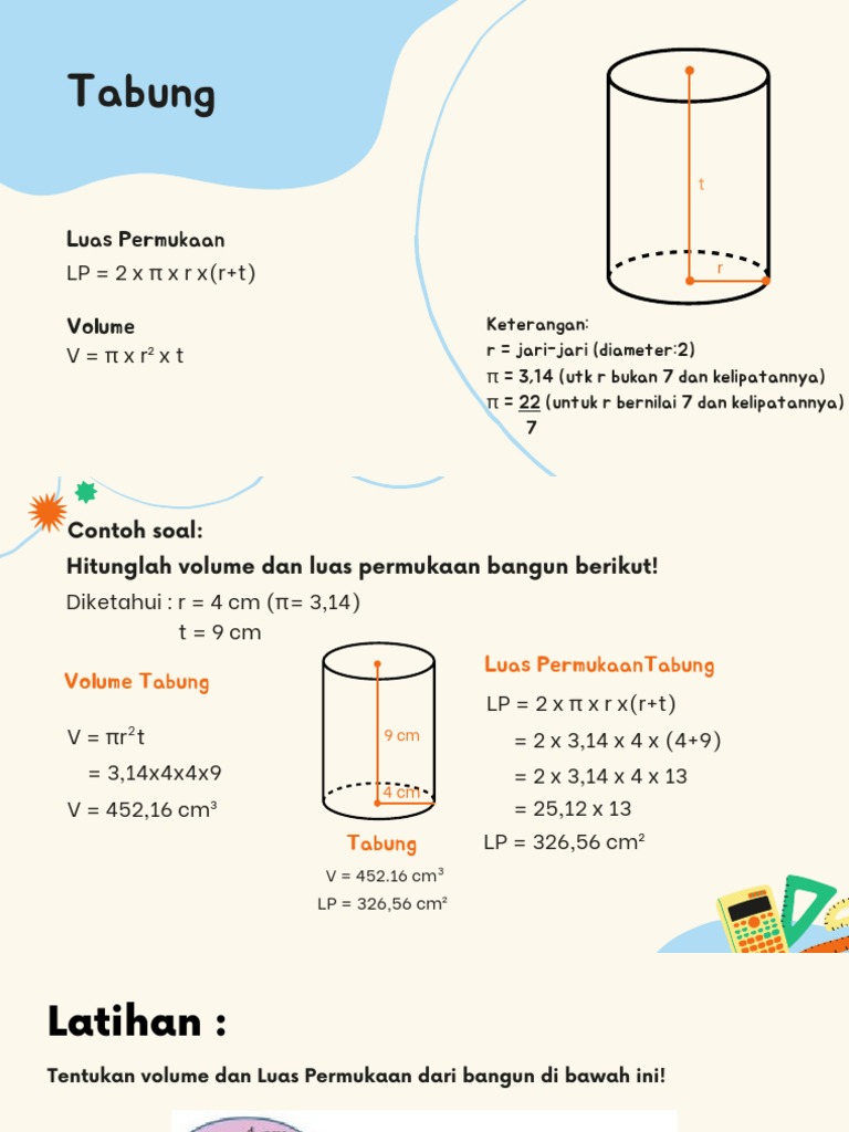 Volume Dan Luas Permukaan Tabung | PDF