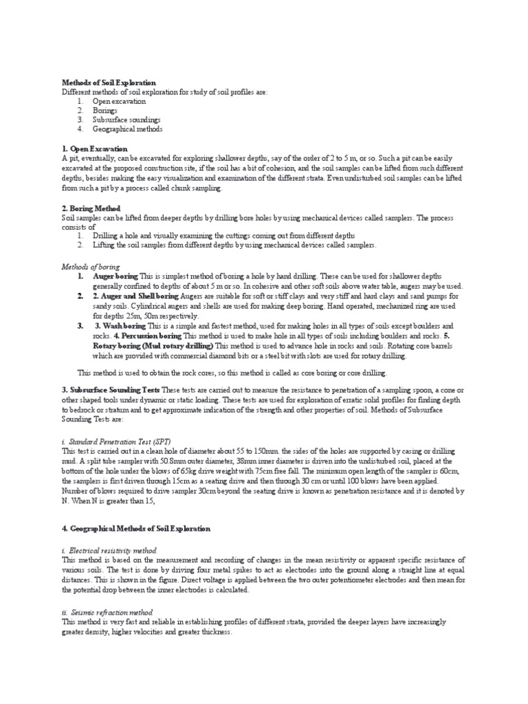 Methods of Soil Exploration | PDF | Applied And Interdisciplinary ...