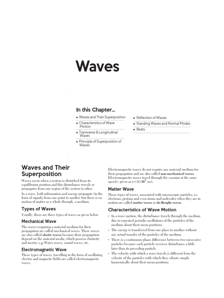 Wave Motion Notes | PDF | Waves | Frequency