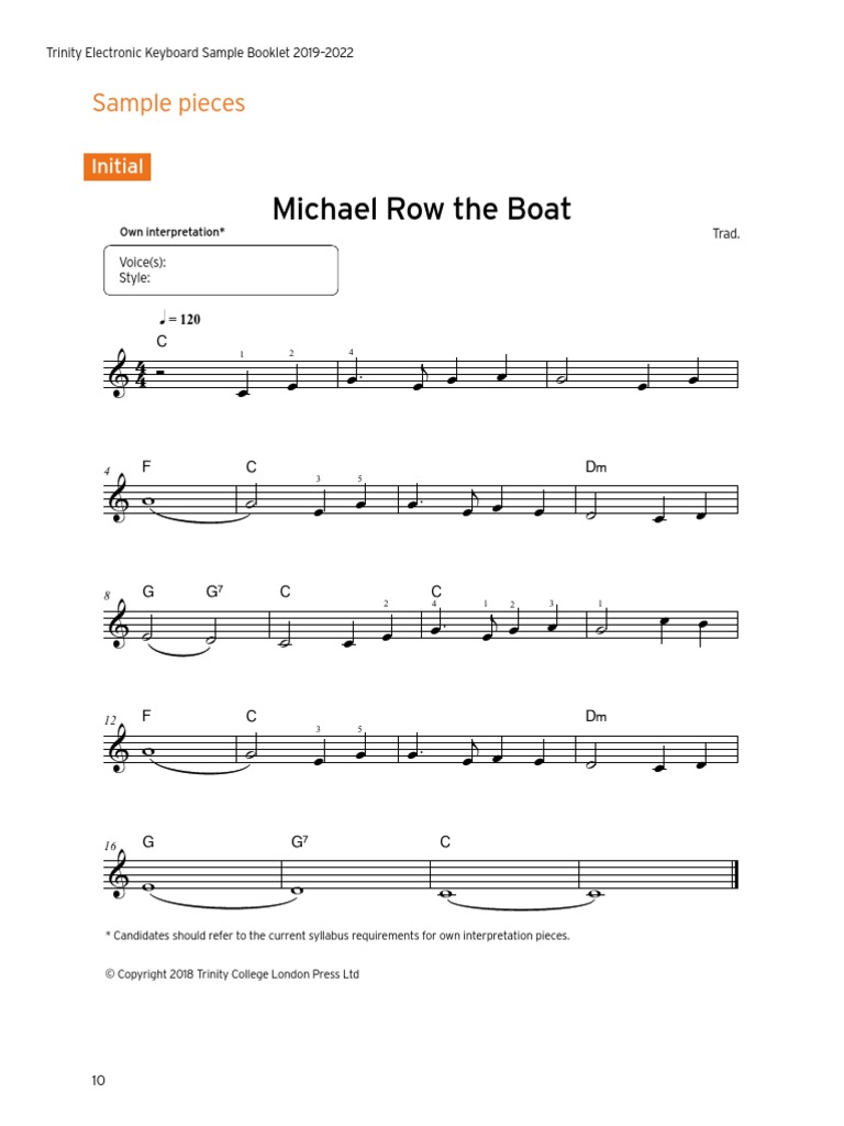 Trinity Booklet Gragde-2 Michael Row The Boat | PDF