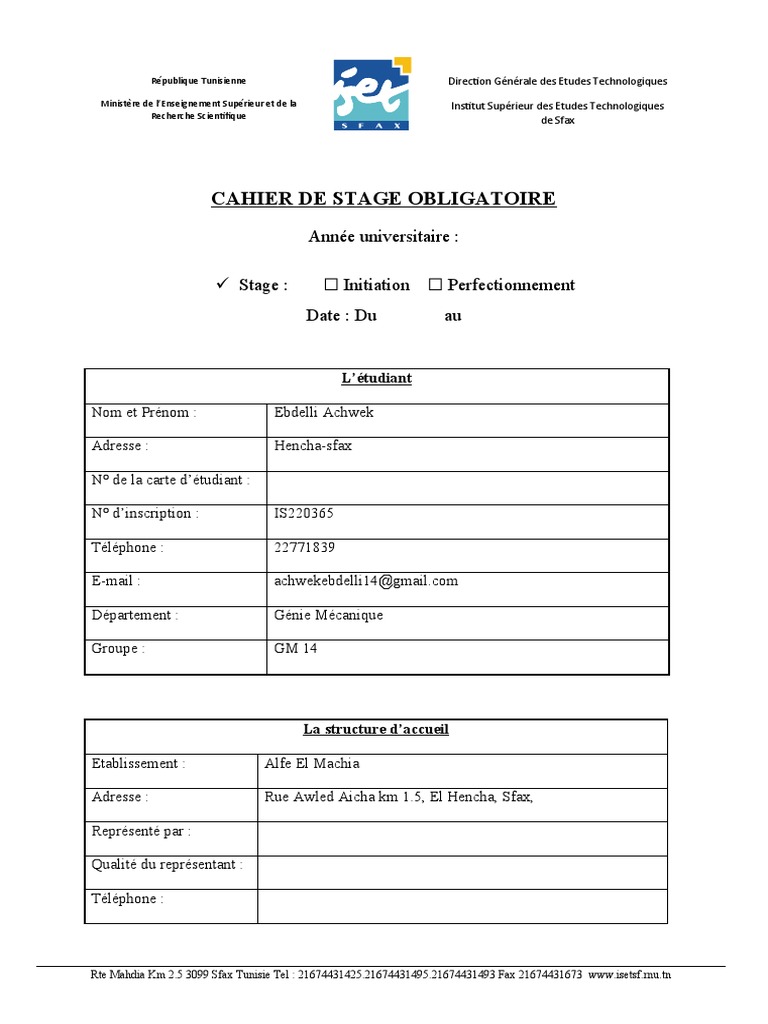 Stage Obligatoire Par Decision De Justice