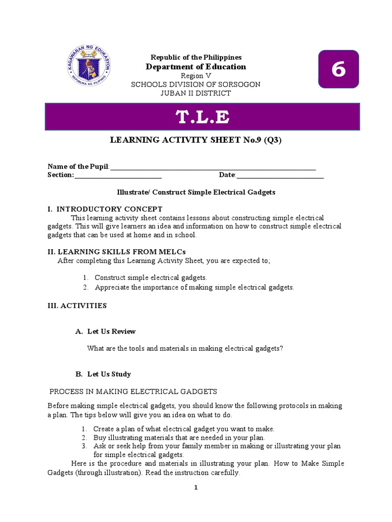 Tle Q3 Las 9 | PDF | Screw | Learning