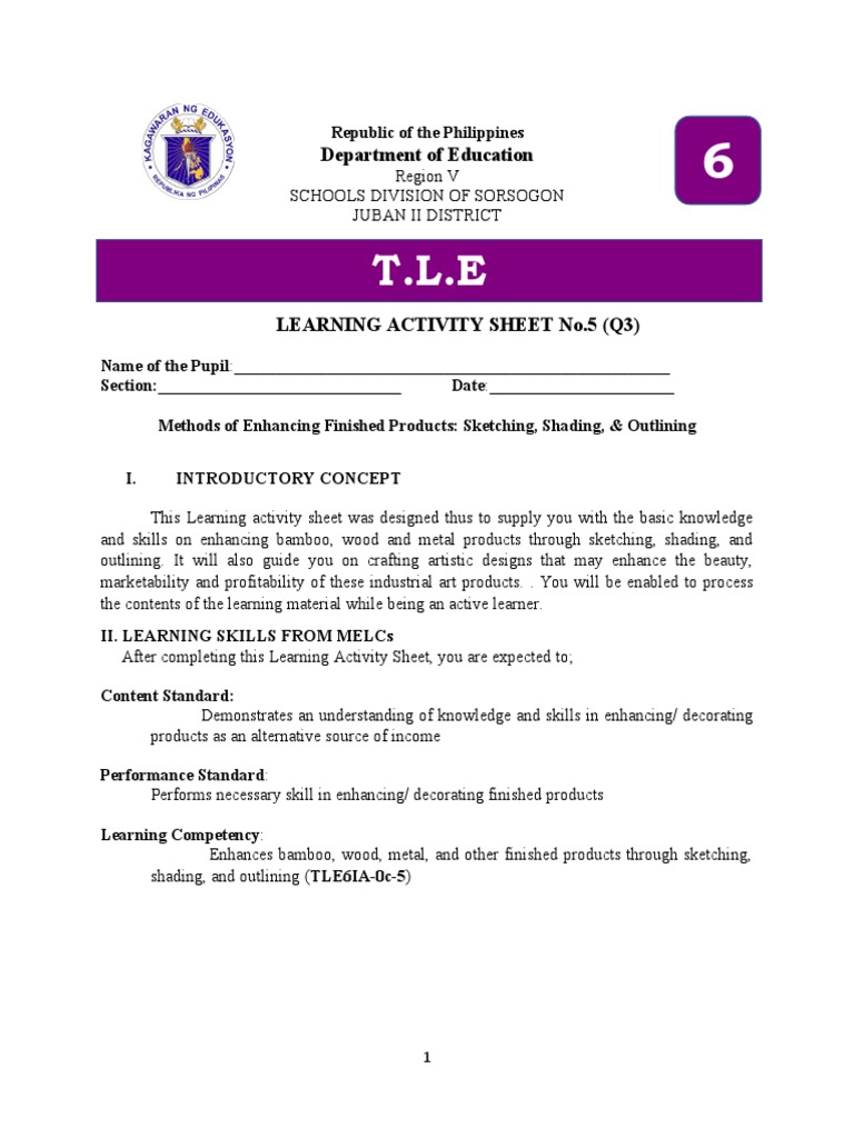 Tle Q3 Las 5 | Descargar gratis PDF | Drawing | Rubric (Academic)
