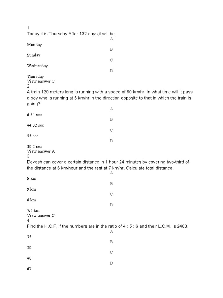 Aptitude Pdf Speed Quantity