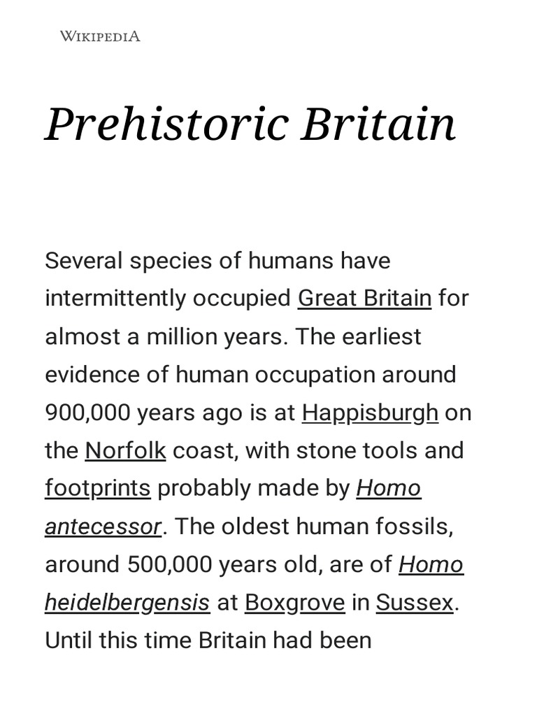 Prehistoric Britain - Wikipedia | PDF | Celts