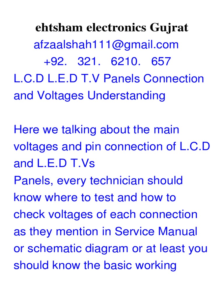 LCD Panel Voltage | PDF | Power Supply | Capacitor