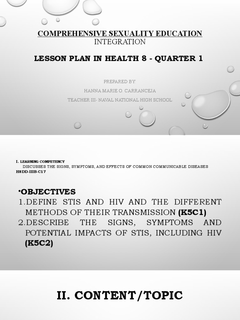 Lesson Plan With COMPREHENSIVE SEXUALITY EDUCATION | PDF | Sexually ...