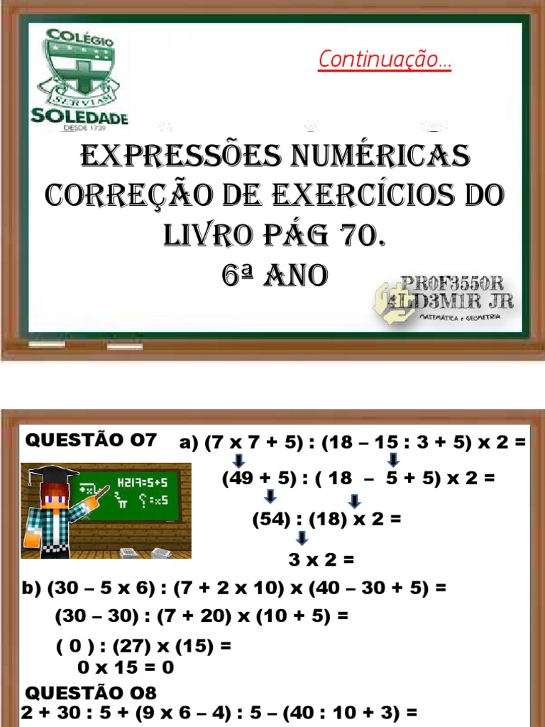 Exercícios de Expressões Numéricas | PDF