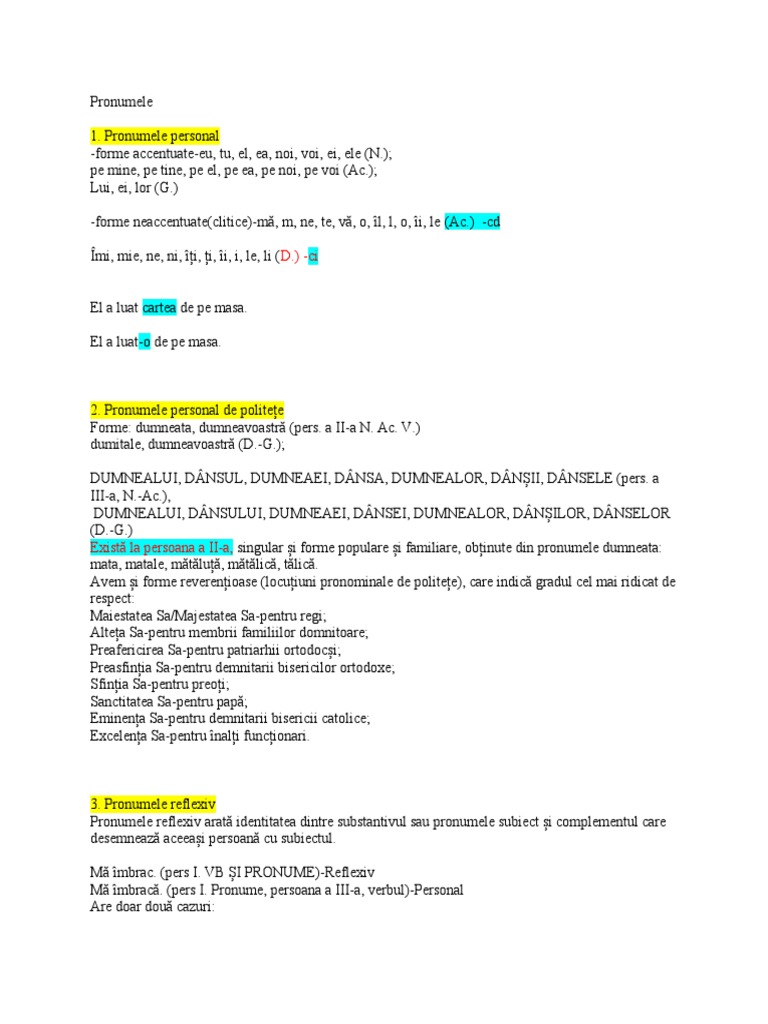 Pronumele | PDF