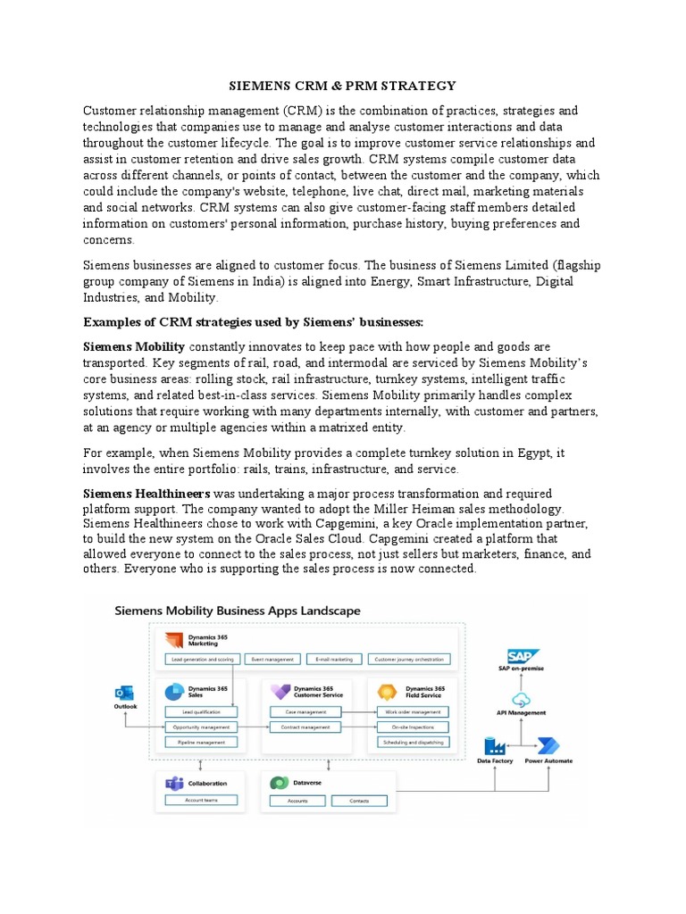 Siemens CRM & PRM | PDF | Customer Relationship Management | Internet ...