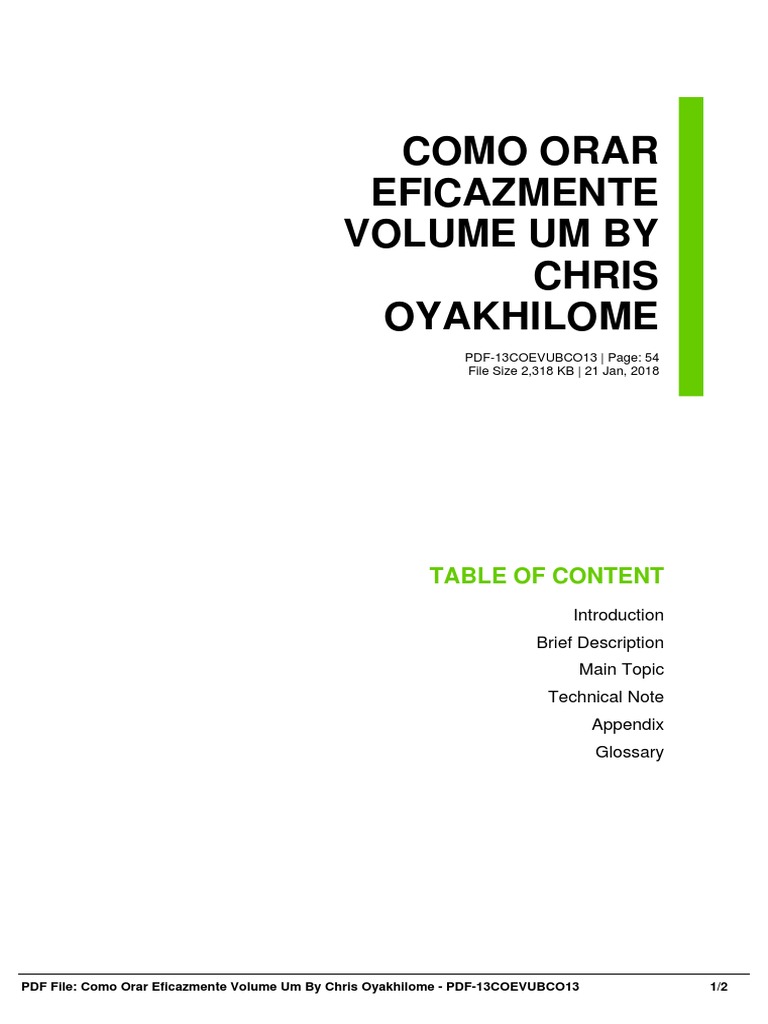 Silo - Tips Como Orar Eficazmente Volume Um by Chris Oyakhilome PDF | Download Free PDF ...