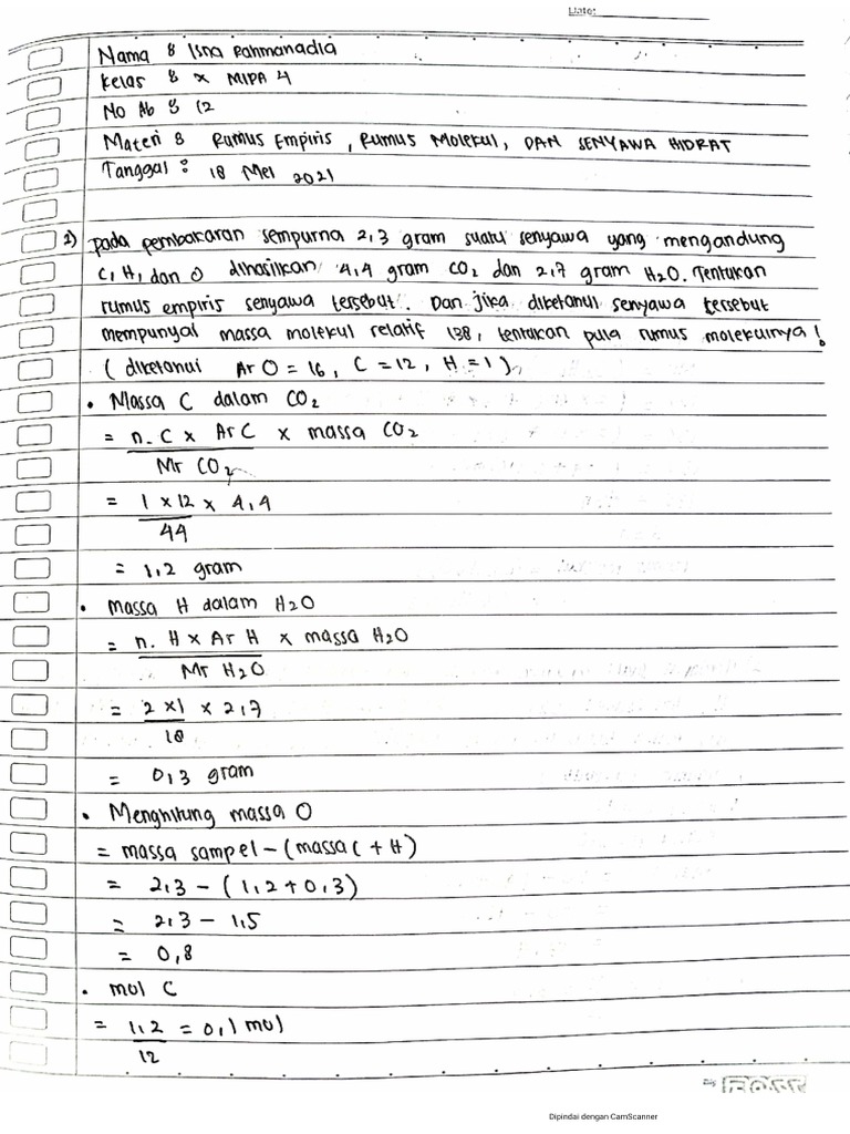 Rumus Empiris, Rumus Molekul, Senyawa Hidrat | PDF