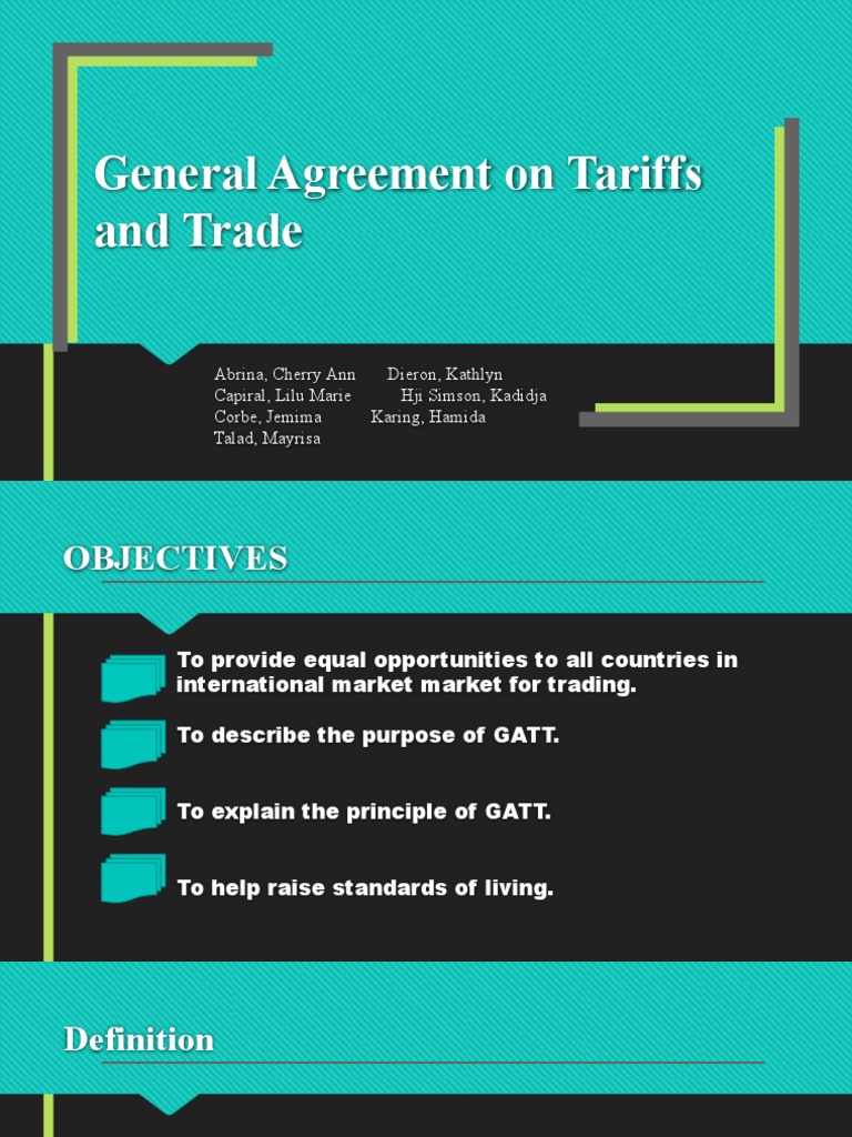 General Agreement On Tariffs and Trade | PDF | World Trade Organization ...