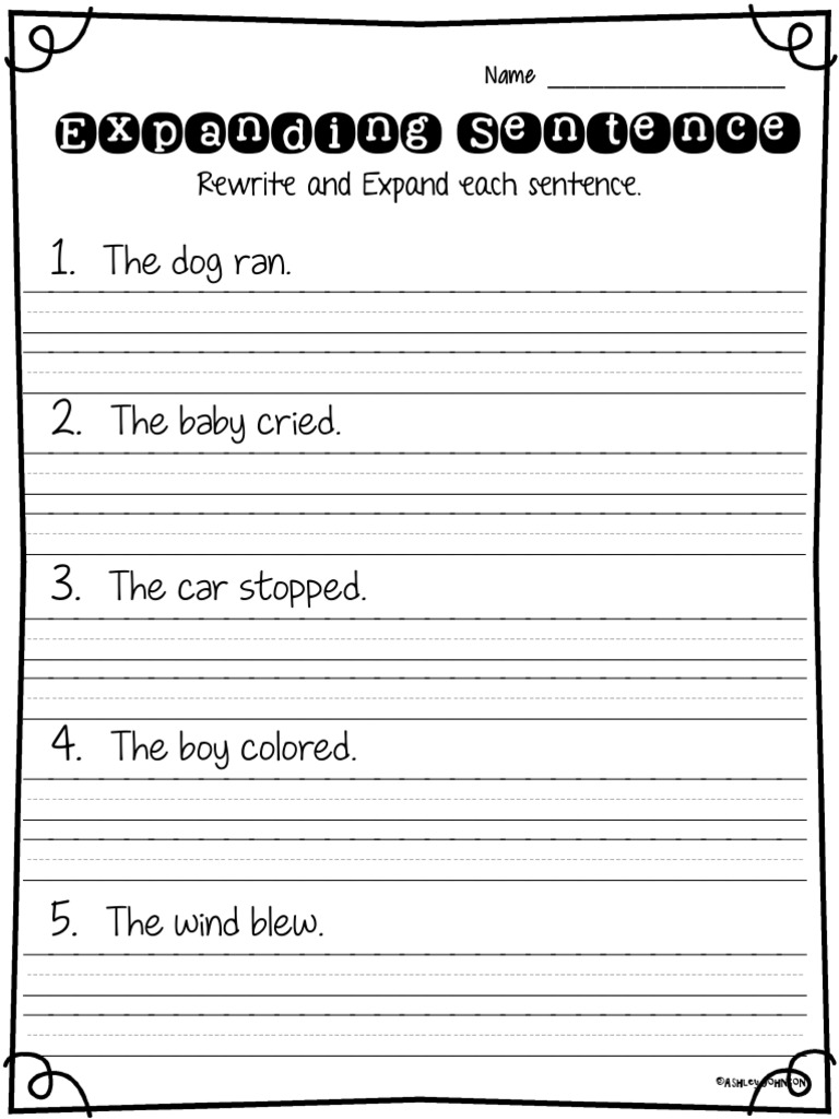 Expanding Sentences Homework | PDF