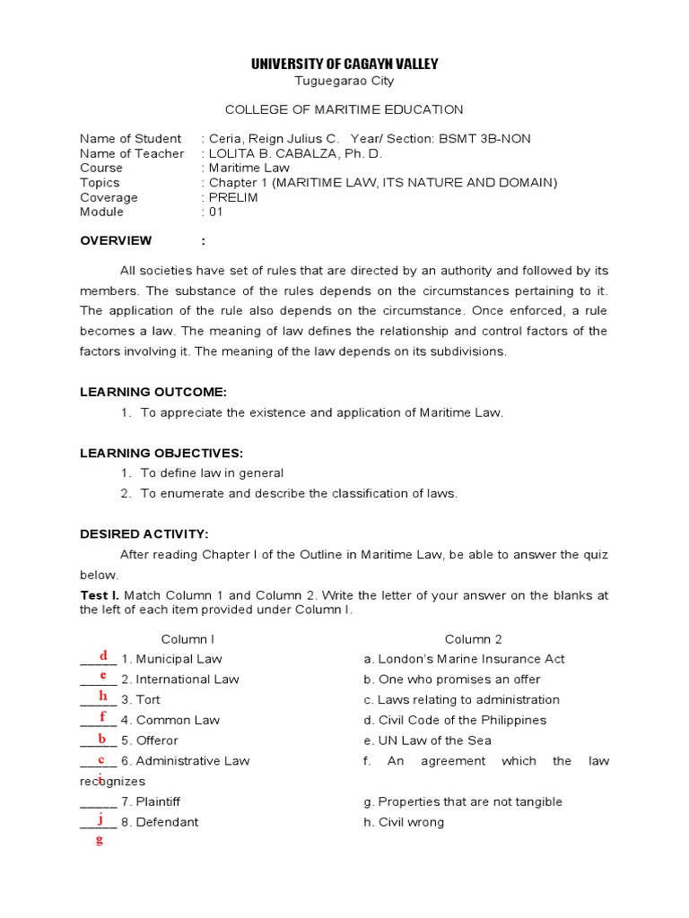 Module 1 MarLaw CERIA | PDF | Crimes | Crime & Violence