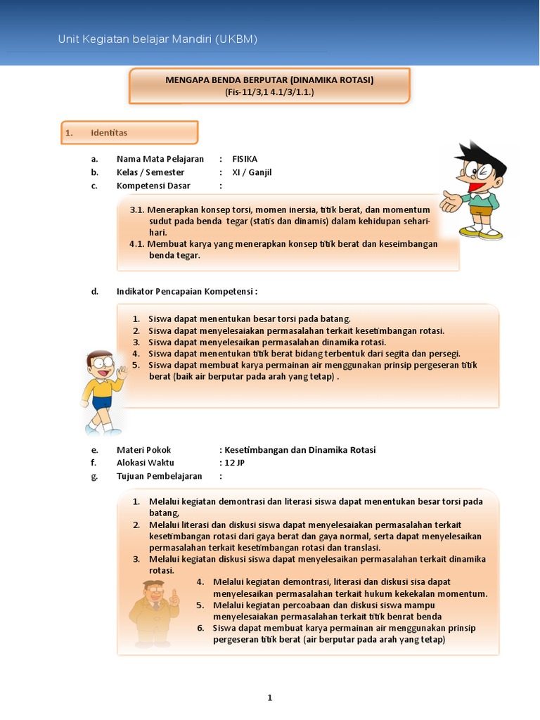 UKBM FIS 11 - 3.1 - 4.1 Dinamika Rotasi Wng2 V | PDF