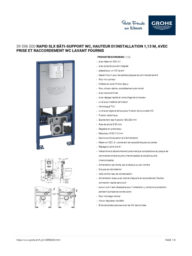 Notice Montage Wc Suspendu Grohe Pdf