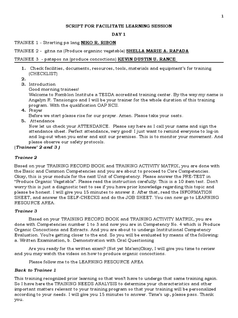 Final Script On Facilatate Learning | PDF | Learning | Modularity