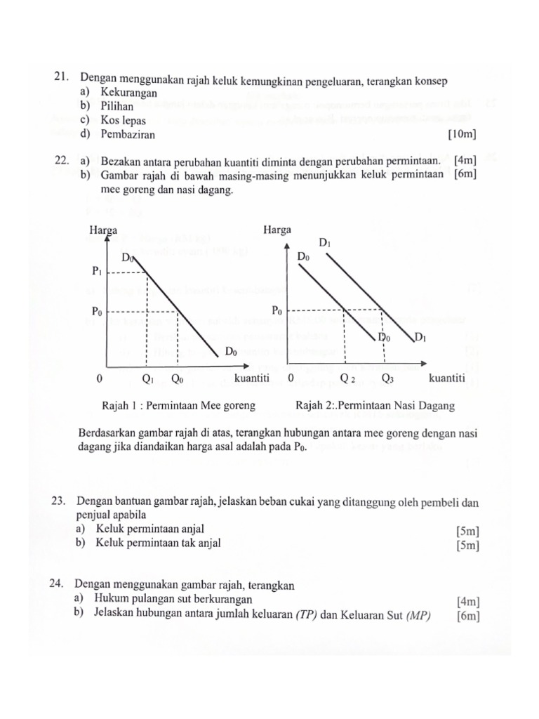 Dengan Menggunakan Rajah Keluk Kemungkinan Pengeluaran, Terangkan Konsep | PDF
