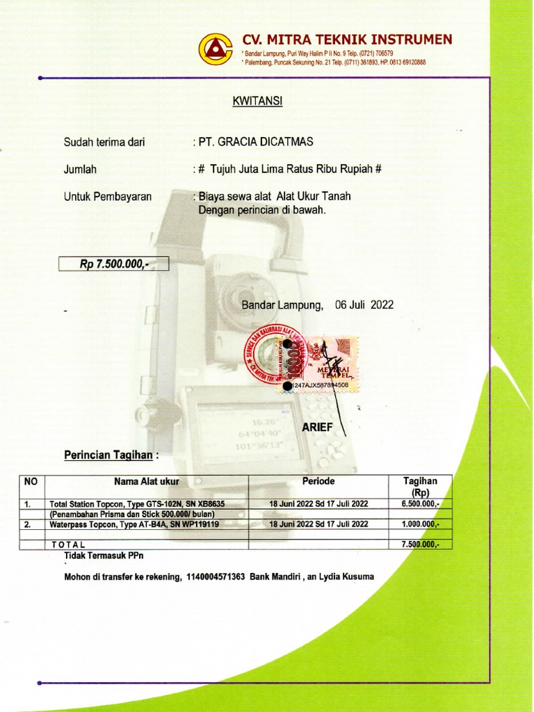 KWT Sewa PT - Gracia Dicatmas - Febri | PDF