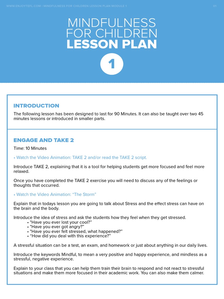 Mindfulness Lesson Plan for Kids | PDF | Amygdala | Mindfulness