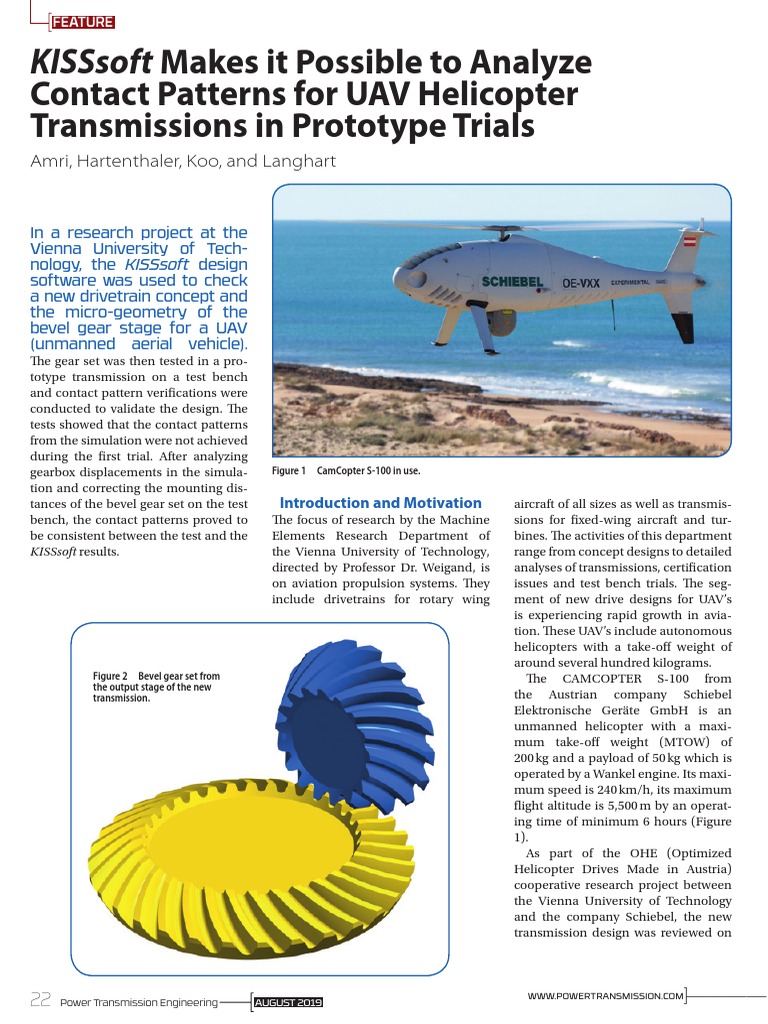 Analyze Contact Patterns For Uav Helicopter Transmission in Prototype ...