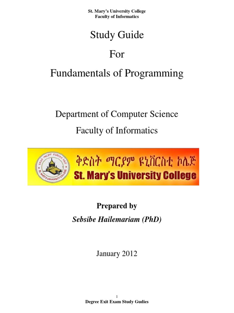 Fundamentals Of Programming Pdf Pointer Computer Programming
