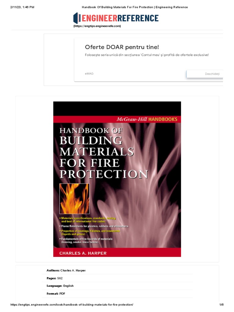 Handbook of Building Materials For Fire Protection - Engineering ...