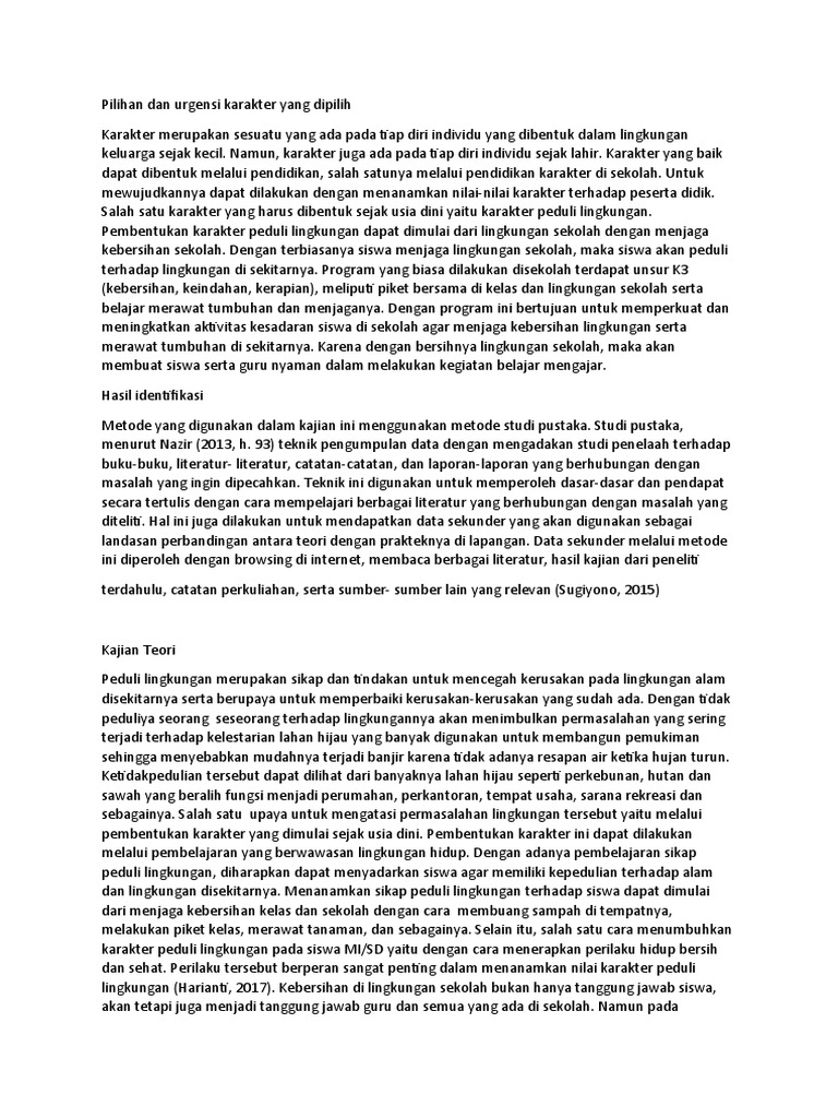 Karakter Peduli Lingkungan | PDF