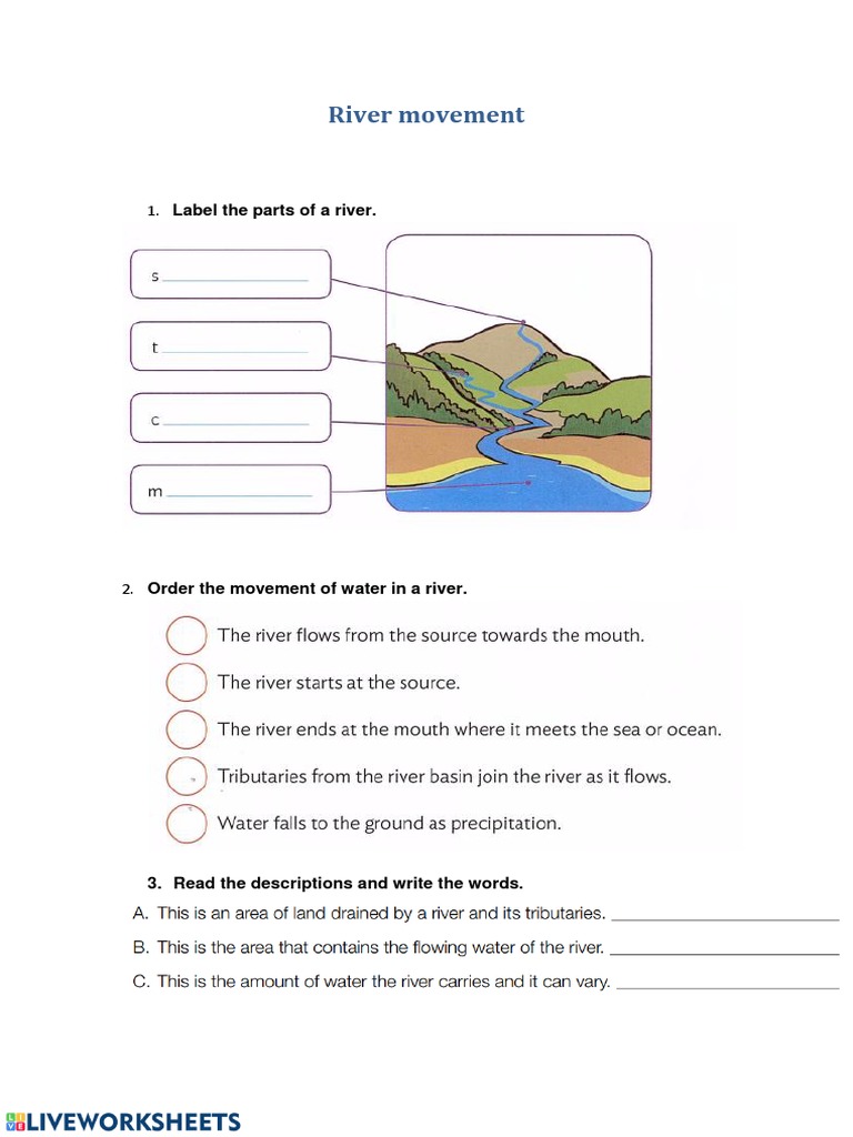 River Movement: Label The Parts of A River | PDF | Foreign Language Studies
