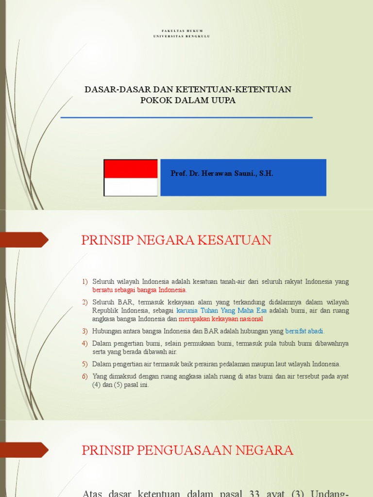 Dasar-Dasar Ketentuan Dalam Uupa | PDF | Politik