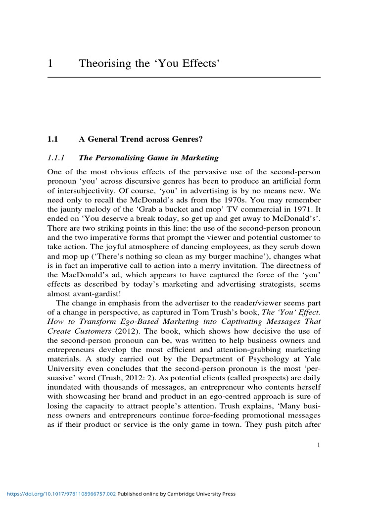 Theorising The You Effects | PDF | Narration | Narrative