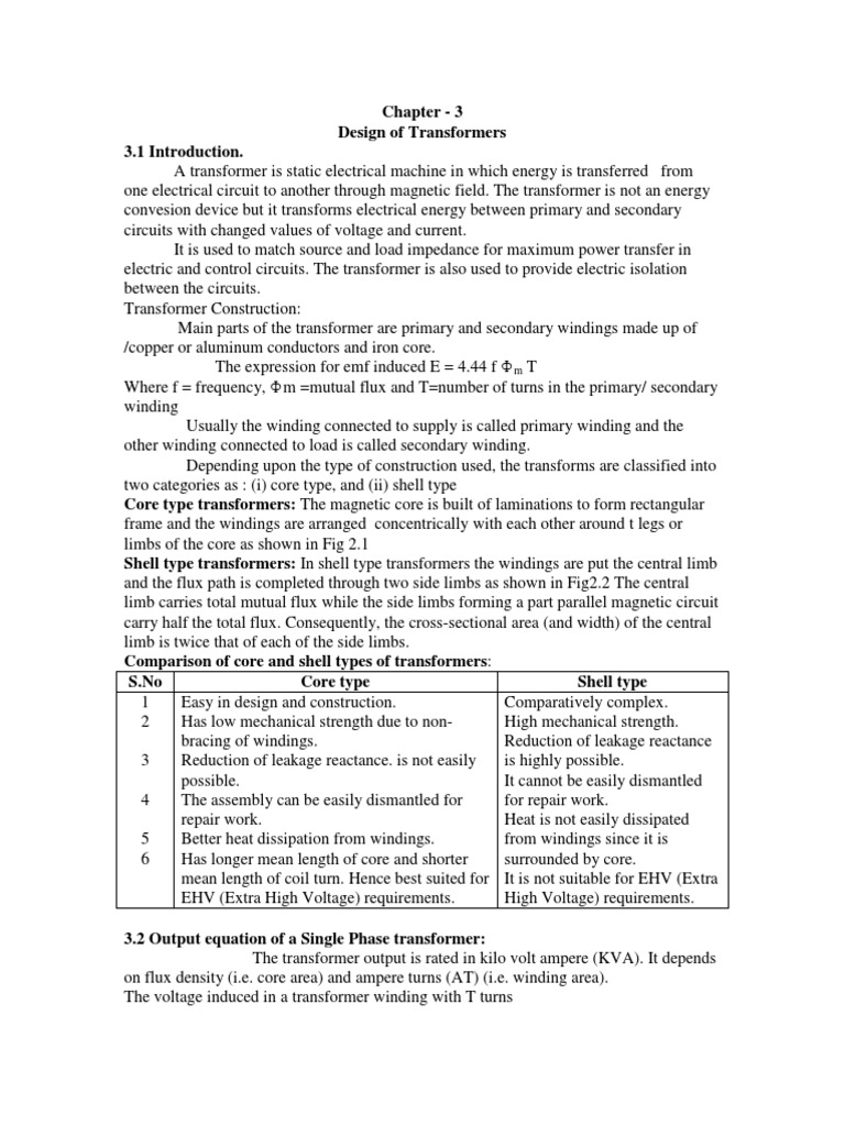 Design of Transformers | Download Free PDF | Transformer | Physical ...