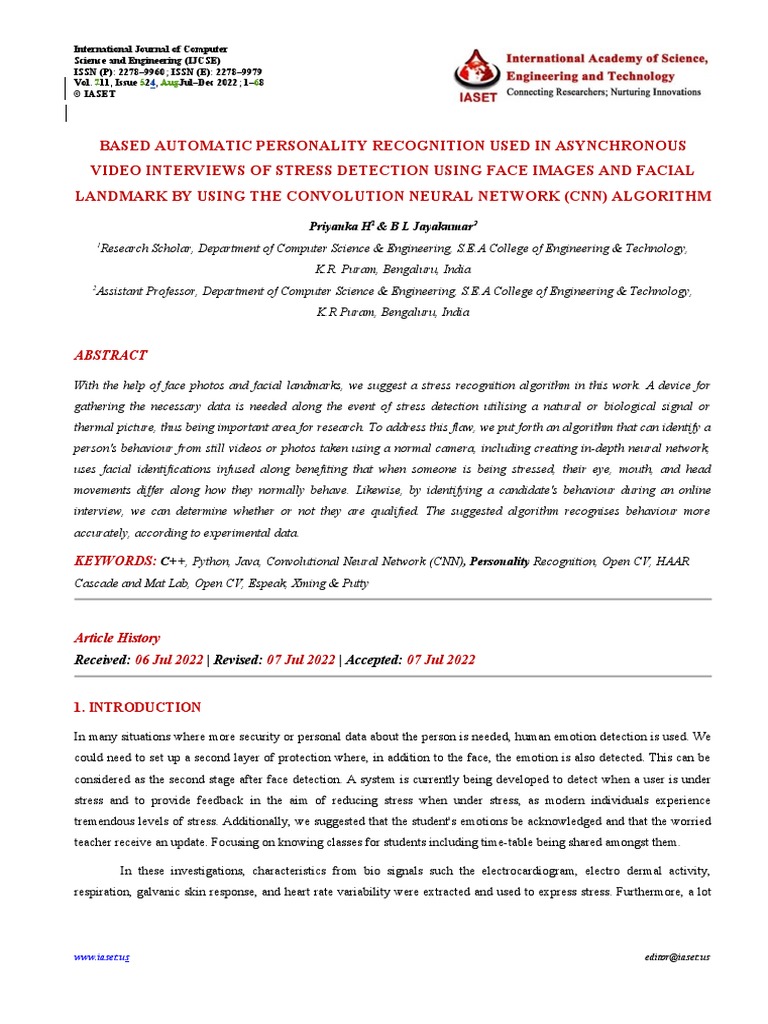 Ijcse - Based Automatic Personality Recognition Used in Asynchronous ...