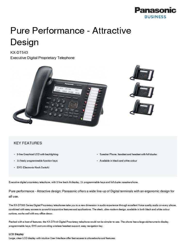 DataSheet KX-DT543 | PDF | Telephone | Information And Communications ...